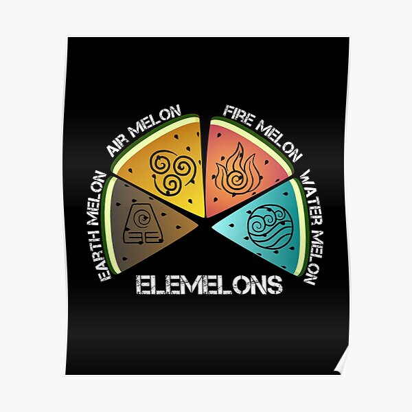 "Elemelons: Watermelon Combined with Nature Elements" Poster by ...