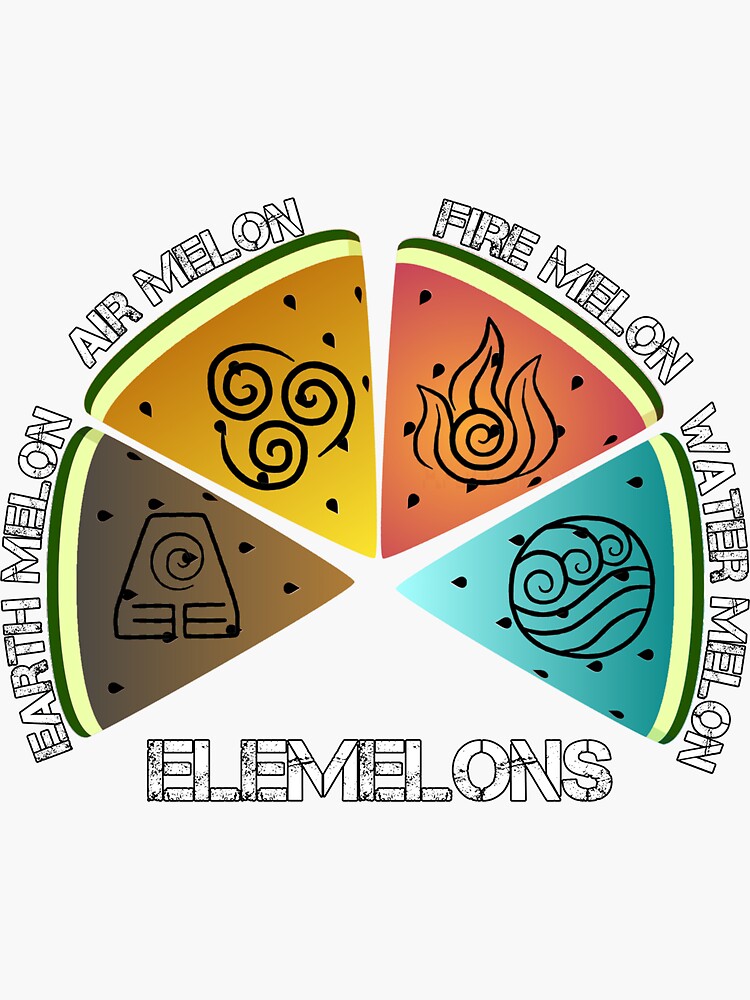 "Elemelons: Watermelon Combined with Nature Elements" Sticker for Sale ...