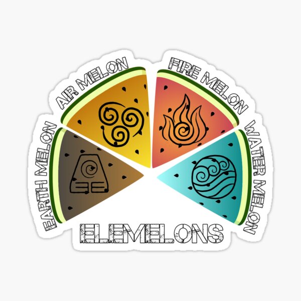 "Elemelons: Watermelon Combined with Nature Elements" Sticker for Sale ...