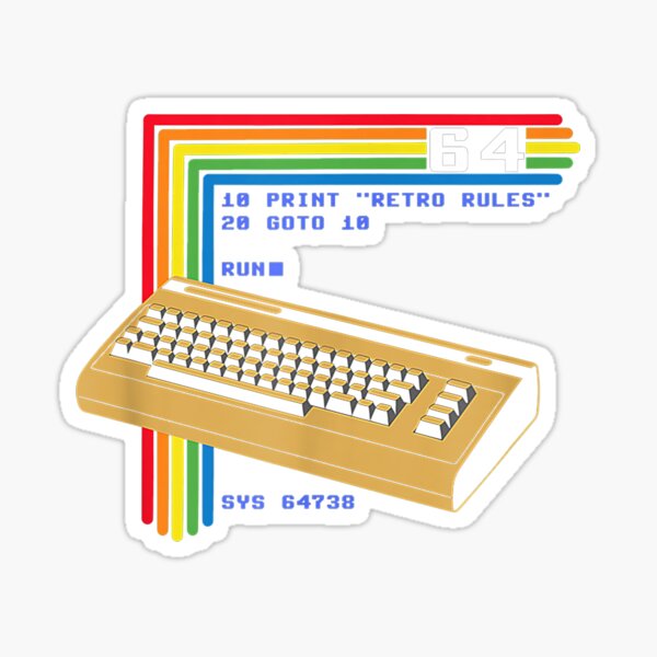 "Retro Computer C64" Sticker for Sale by Csrtilatyre | Redbubble