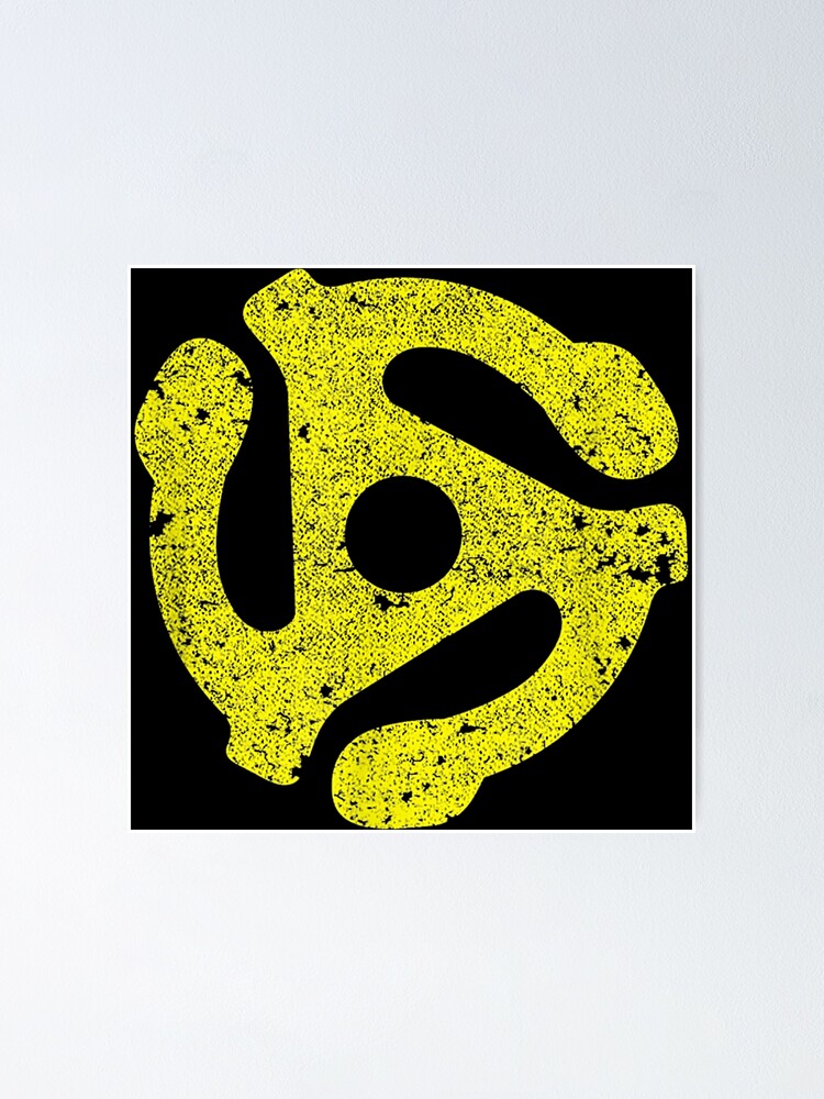 "DJ 45 RPM Adapter Vintage Style Turntable Record" Poster by ...