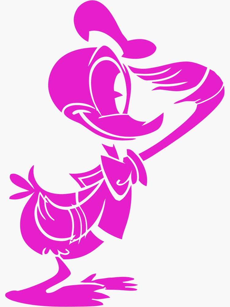 "Pink Donald Duck Classic " Sticker by RosariafDefrosa | Redbubble