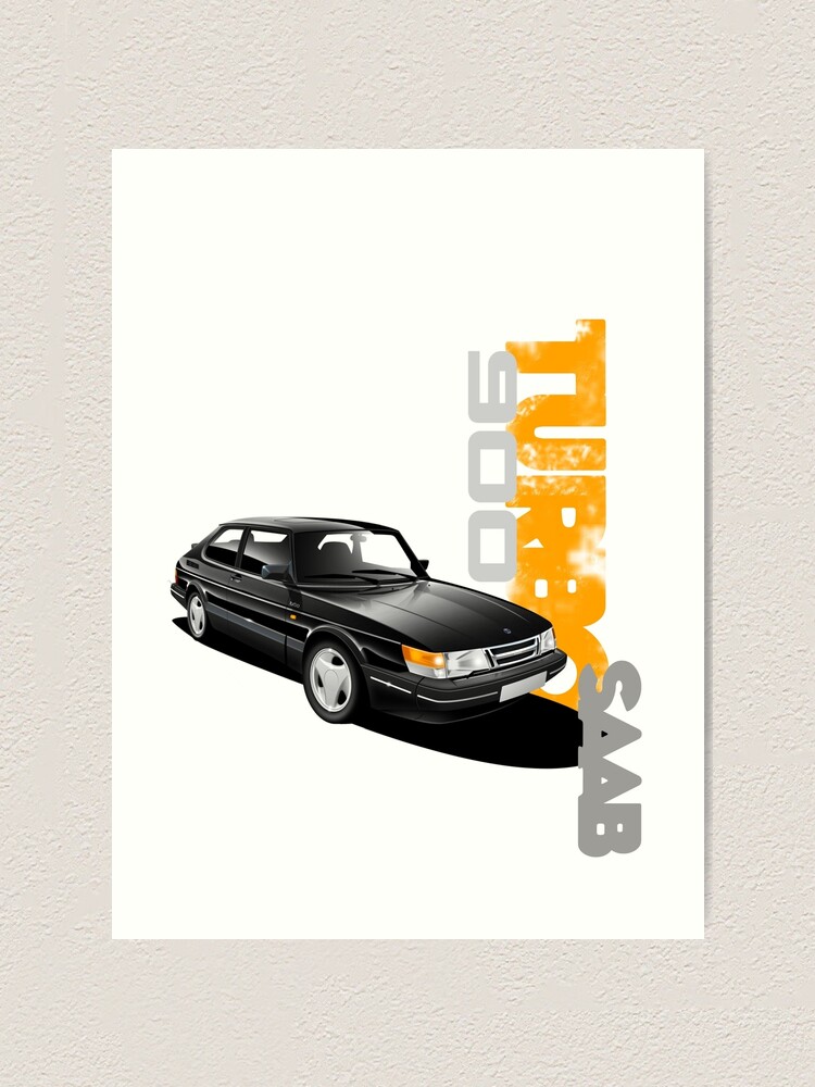 "Saab 900 turbo T-shirt Graphic" Art Print for Sale by RJWautographics ...