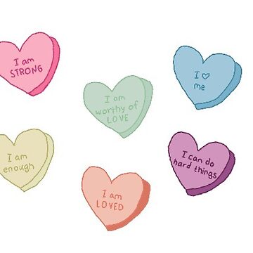 "Positive affirmation hearts" Sticker for Sale by WizardsWheezes ...