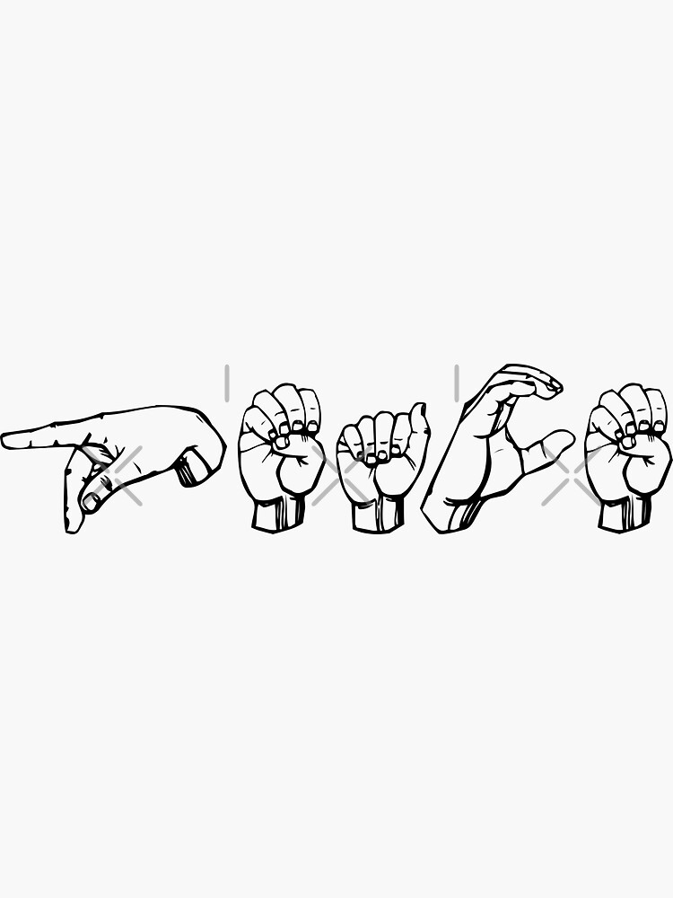 "PEACE Sign Language" Sticker for Sale by MadEDesigns | Redbubble