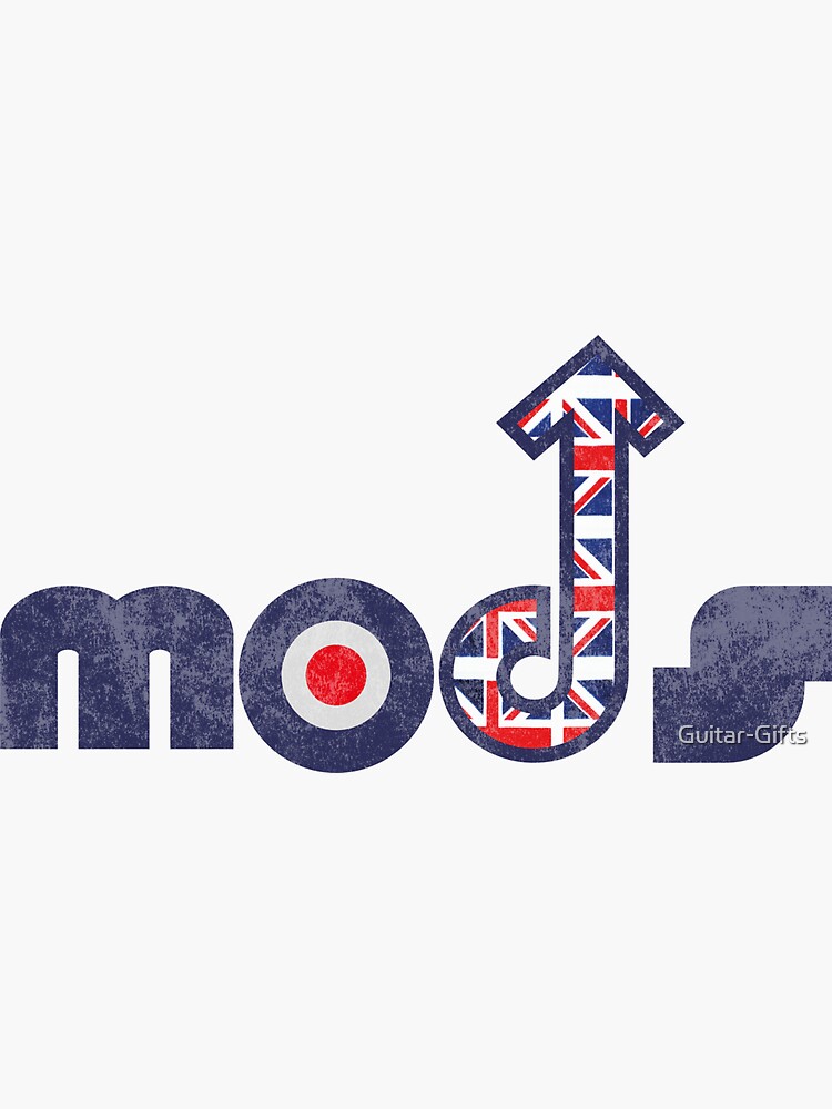 "Mod Britpop Logo" Sticker for Sale by Guitar-Gifts | Redbubble