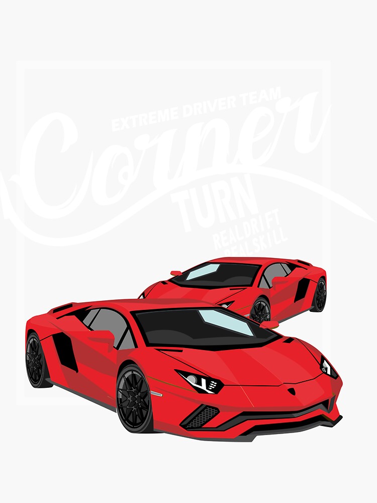 "Corner Turn Lambo" Sticker for Sale by ninetyn360Shop | Redbubble