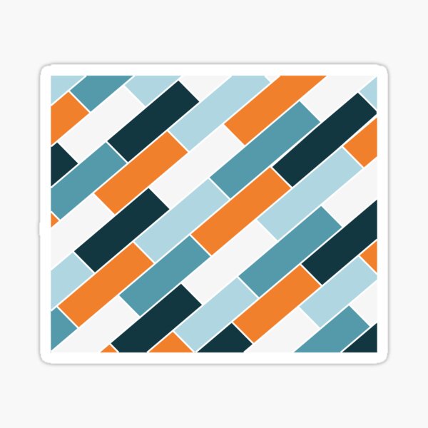 "Color Palette Rectangle Geometric Design - Brick Art" Sticker for Sale ...