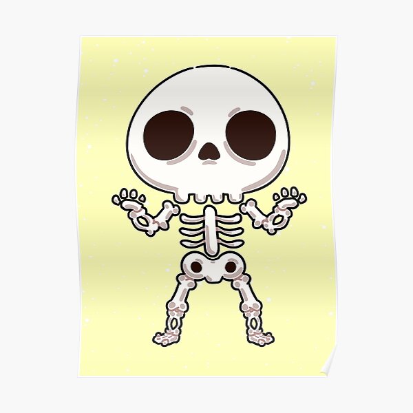 "Chibi Skeleton" Poster for Sale by MissyMooMedia | Redbubble
