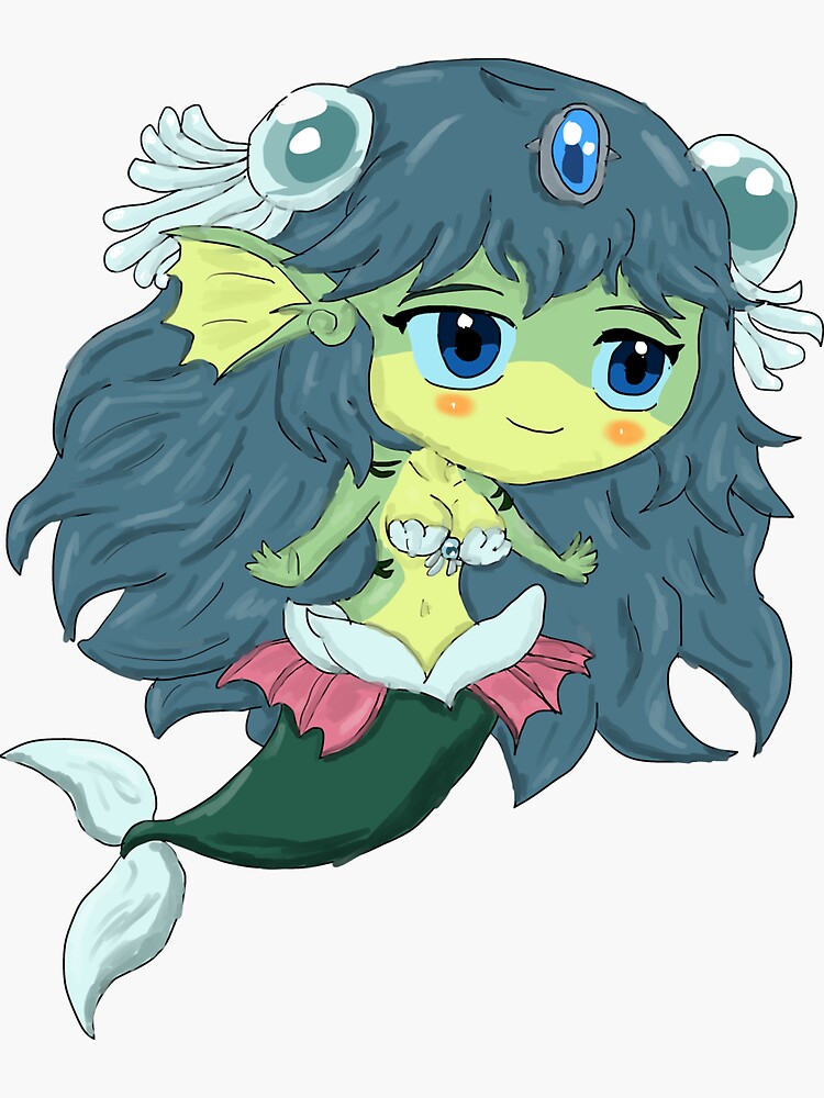 "Chibi Giga Mermaid" Sticker for Sale by Megalos | Redbubble