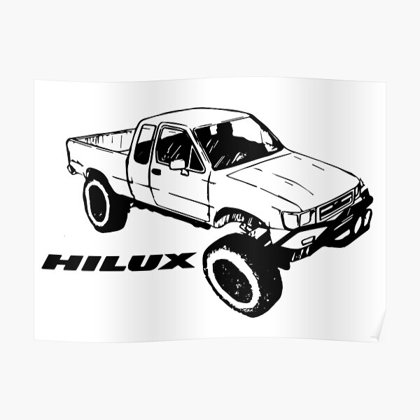 "Hilux 4x4 pickup truck Off road " Poster by FixedTropical | Redbubble