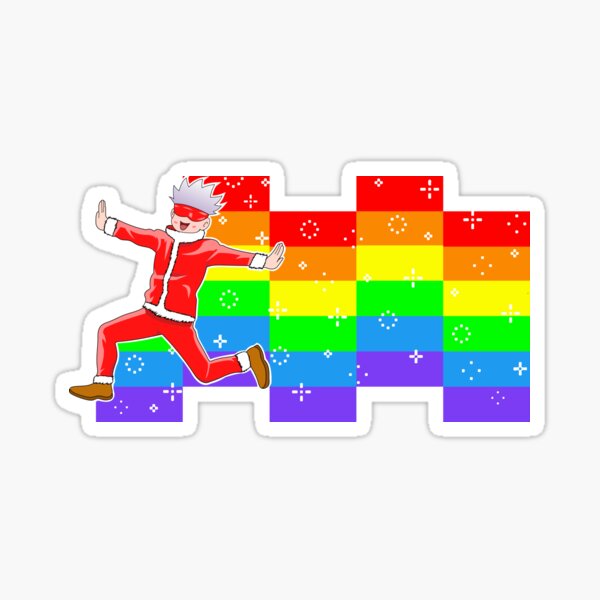 Pegatina «Gojo Saturo Corriendo Efecto Arcoiris» de THEMADBRUSH | Redbubble