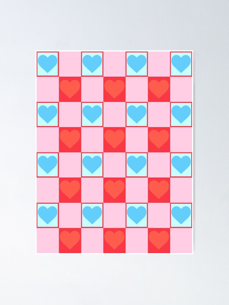 "Heart Checker Multi Colour" Poster for Sale by JodiFeddon | Redbubble