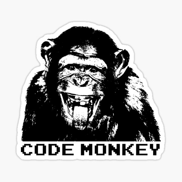 "Code Monkey Sticker" Sticker for Sale by PhilipDeteren | Redbubble