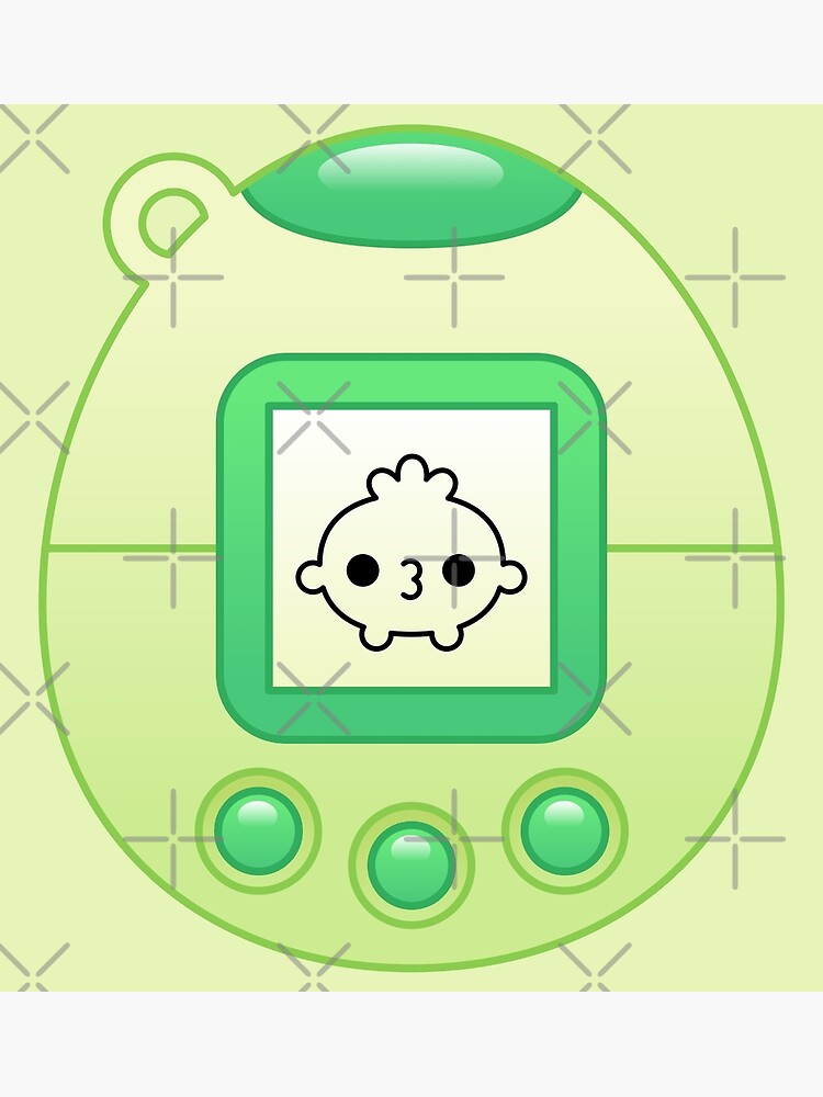 "kawaii green virtual pet machine" Poster for Sale by kittybox | Redbubble