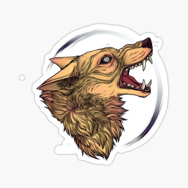 "moon wolf - aforceofart" Sticker for Sale by aforceofart | Redbubble