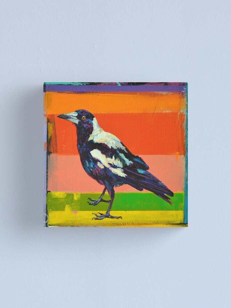 "Australian Magpie painting, art print." Canvas Print for Sale by Cat ...