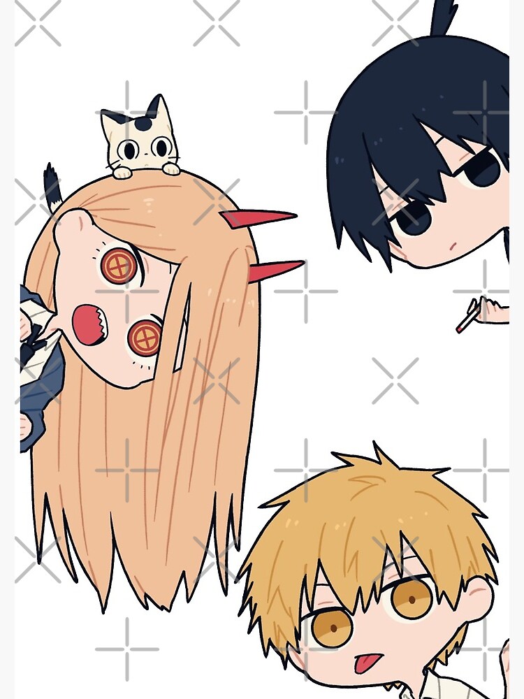 "Chibi Denji Aki and Power Chainsaw Man" Spiral Notebook for Sale by ...