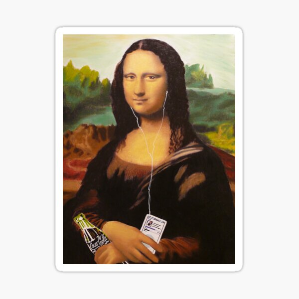 "mona lisa print" Sticker by MYRIADDD | Redbubble