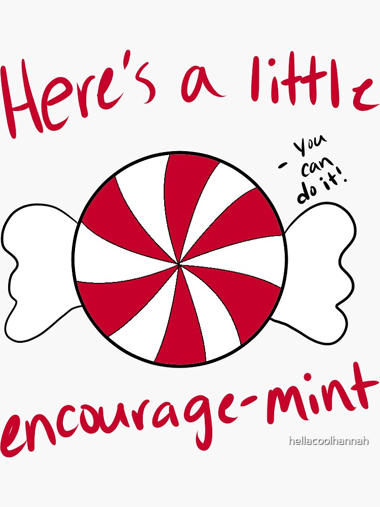 "Encourage-Mint" Sticker for Sale by hellacoolhannah | Redbubble