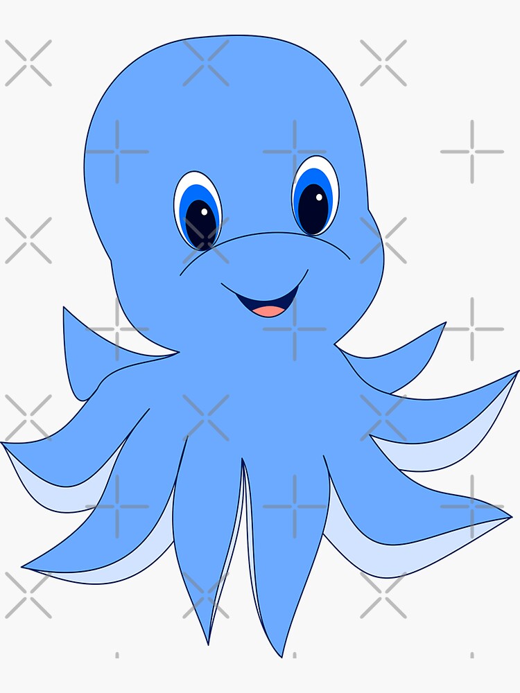 "HAPPY CUTE BLUE OCTOPUS" Sticker by AYANADA | Redbubble