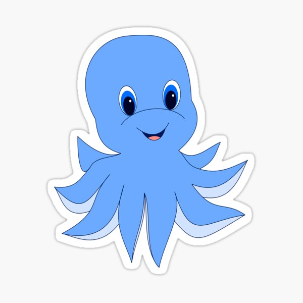 "HAPPY CUTE BLUE OCTOPUS" Sticker by AYANADA | Redbubble