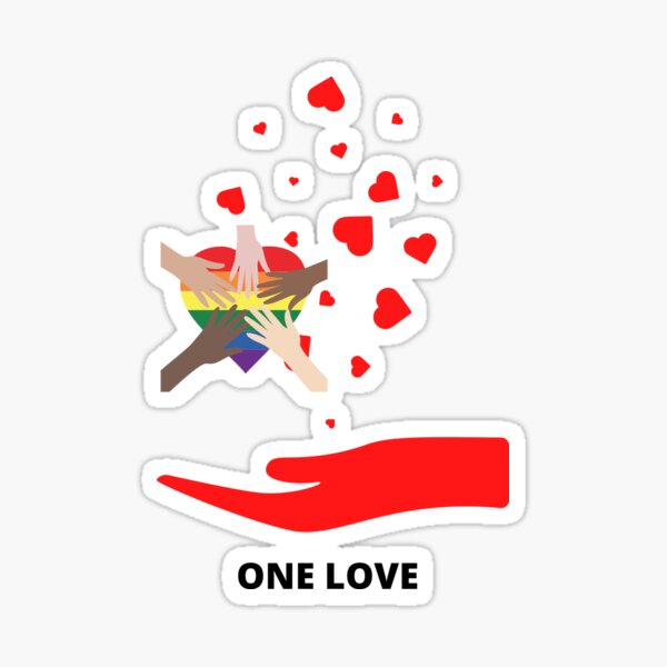 "One Love" Sticker for Sale by LifeAndSorts | Redbubble