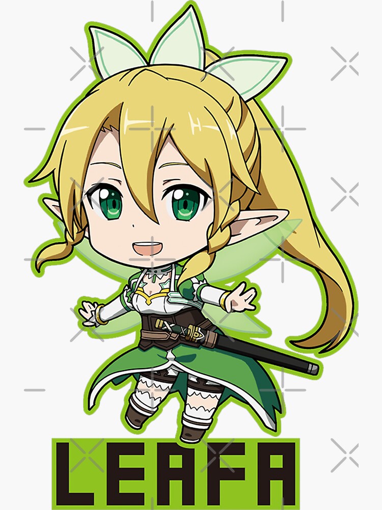 Pegatina «Chibi Leafa - Arte de espada en línea» de rinbi | Redbubble