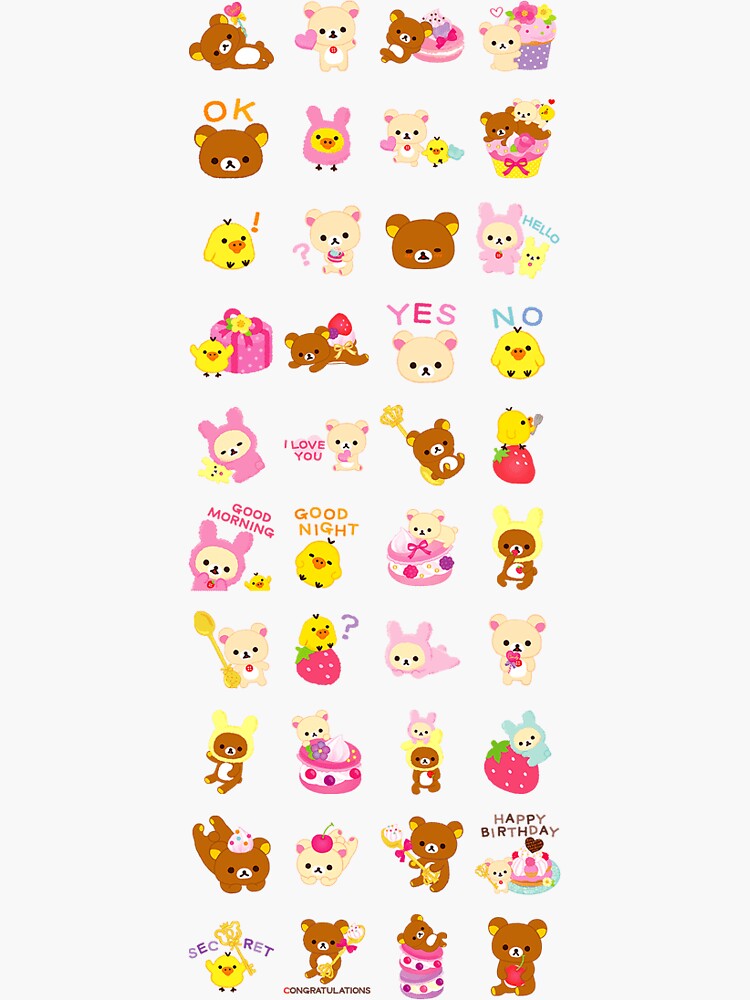 "san-x sticker set" Sticker for Sale by hellotaetty | Redbubble
