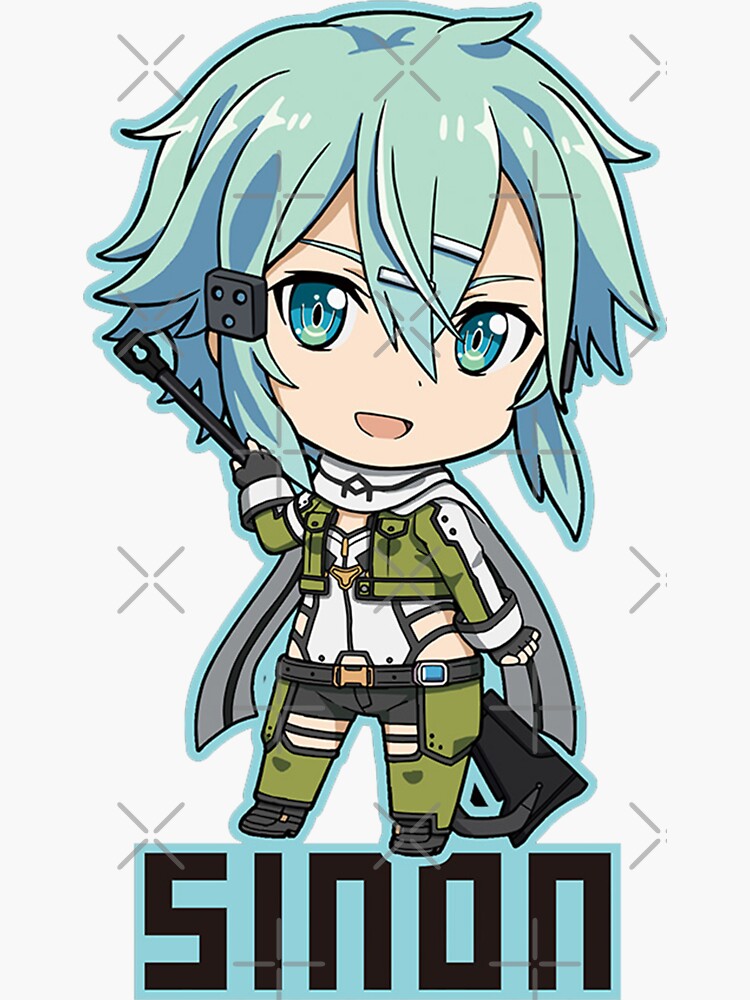 "Chibi Sinon - Sword Art Online" Sticker for Sale by rinbi | Redbubble