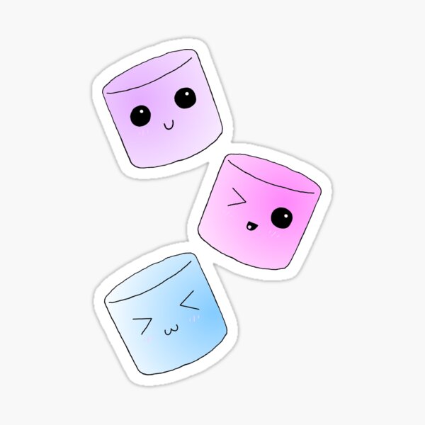 "Cute Marshmallow Trio Colored" Sticker by splendifer | Redbubble