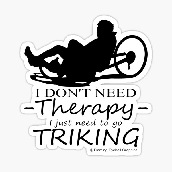"Trike Therapy 5 (dark)" Sticker for Sale by Flaming-Eyeball | Redbubble