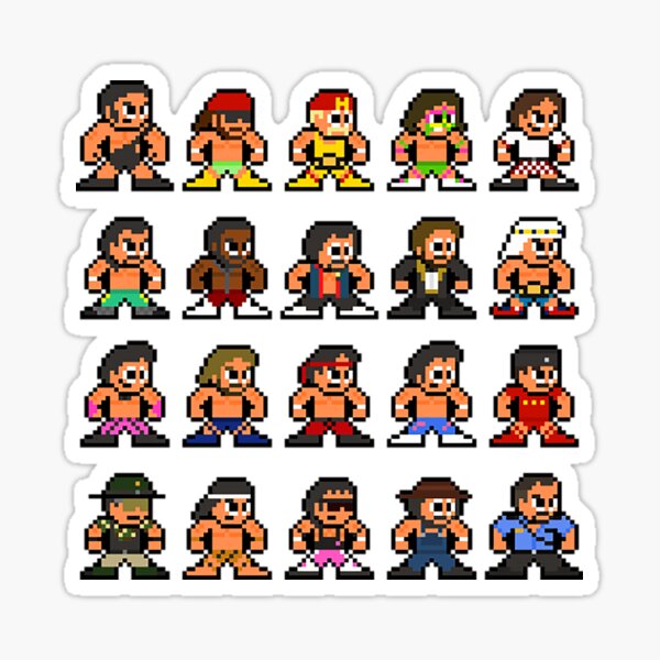 "Wrestling T-Shirt80s WWF 8-bit Pixel Art" Sticker for Sale by ...