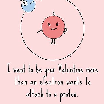 "A Geeky Science Valentine's Day Proton Electron" Greeting Card for ...