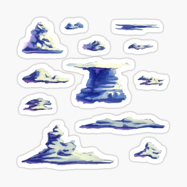 "Noon Clouds Sticker Pack" Sticker for Sale by carotzu | Redbubble