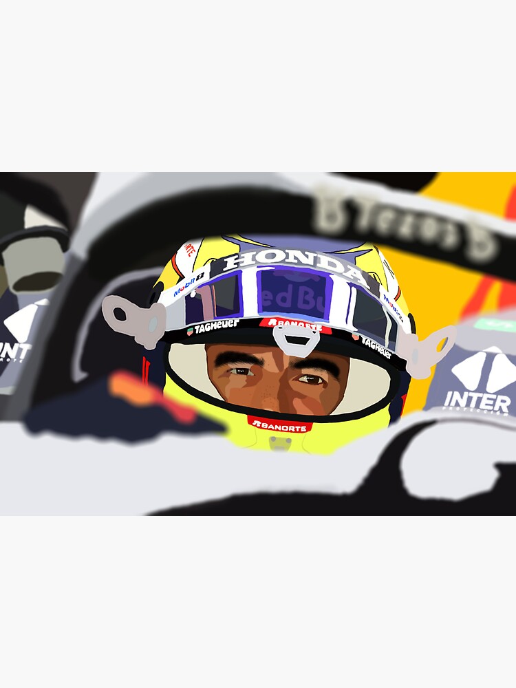 "Checo in a Formula1 car RB16" Sticker for Sale by F1digitalart | Redbubble