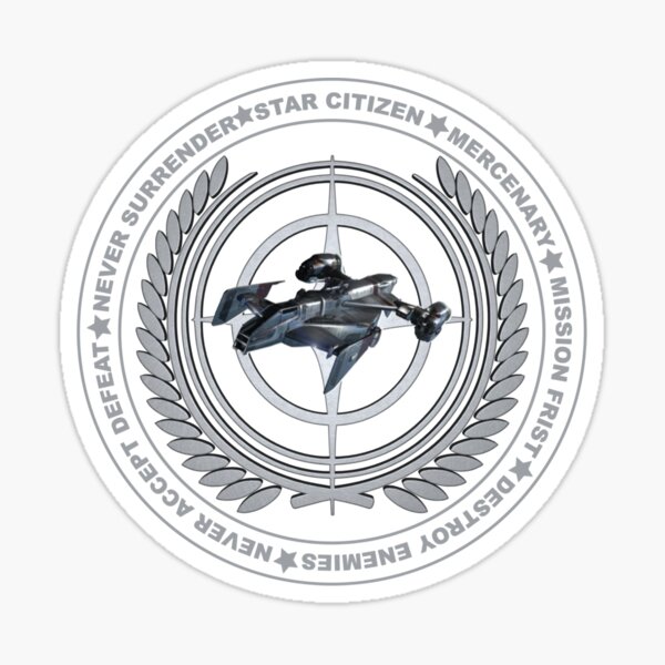 "Mercenary Creed Crest Tee Star Citizen" Sticker by FlashFireTees ...