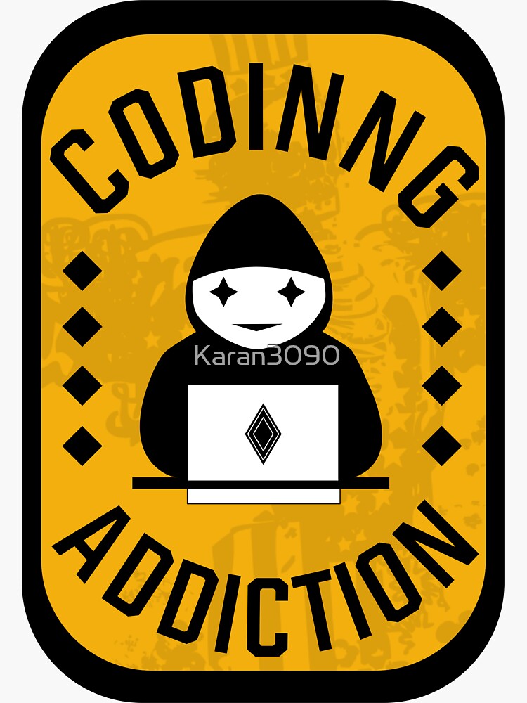 "CODING ADDICTION" Sticker by Karan3090 | Redbubble