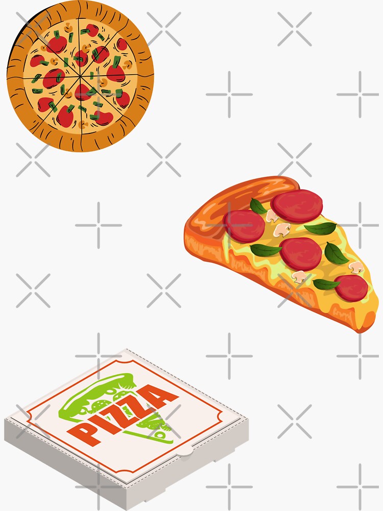 "Funny Pizza Party Quote, pizza box, Cool pizza topping" Sticker for ...