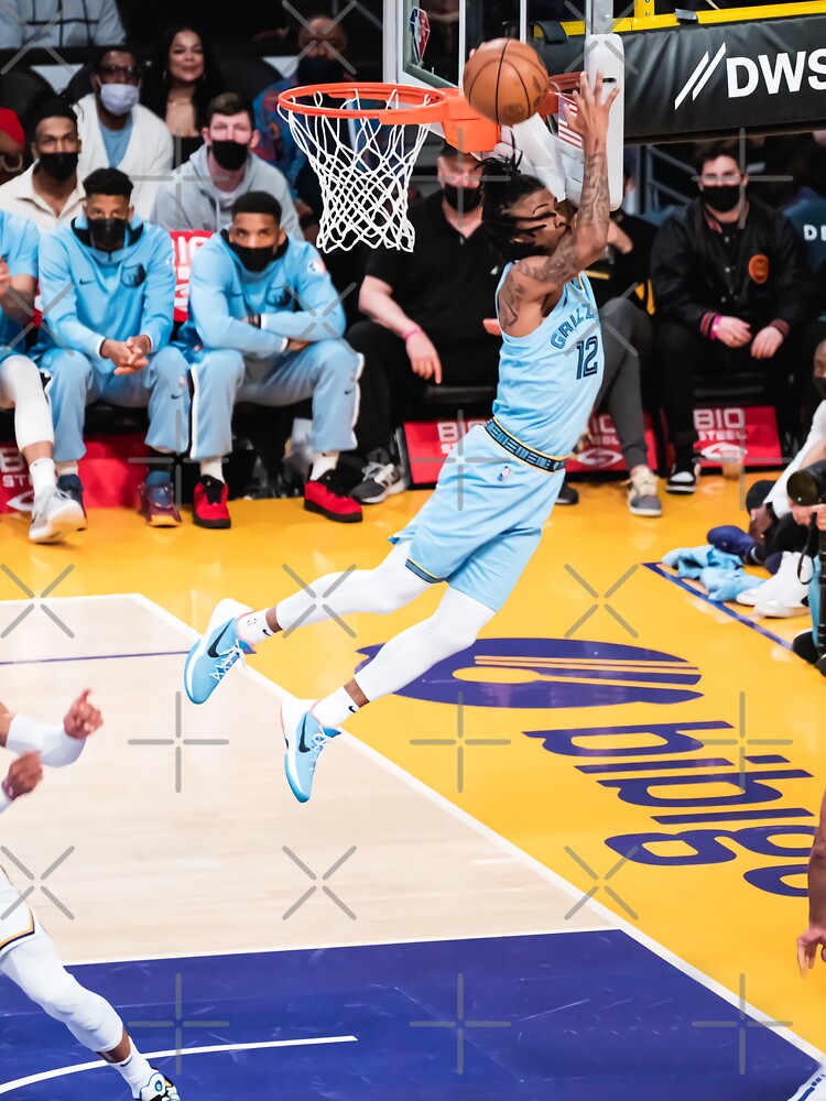 "Ja Morant Head Touches The Backboard On INSANE Two-Hand Block" Sticker ...