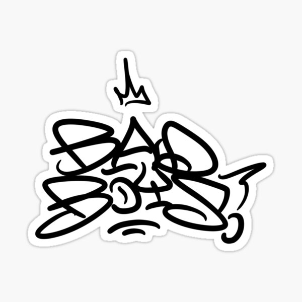 "Bad Boys Series Black Graffiti Tag" Sticker by workbytristan | Redbubble