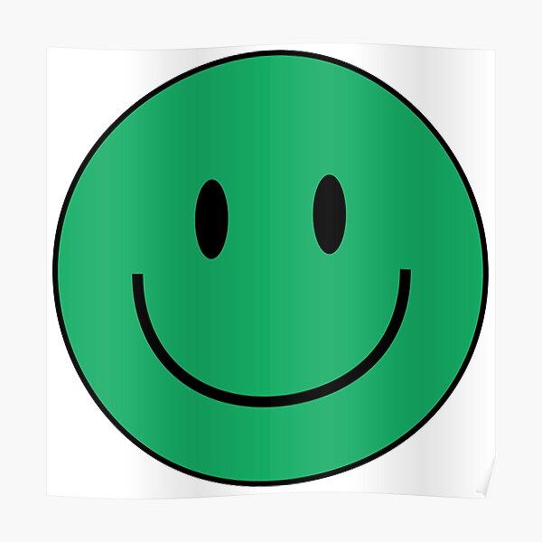 "Green Smiley Face" Poster for Sale by BunnyMaelstrom | Redbubble