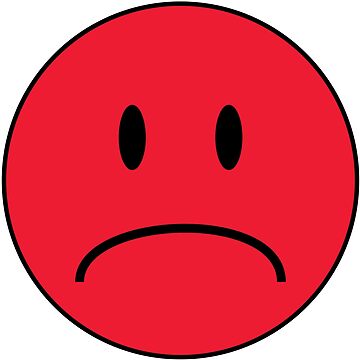 "Red sad face" Sticker for Sale by BunnyMaelstrom | Redbubble