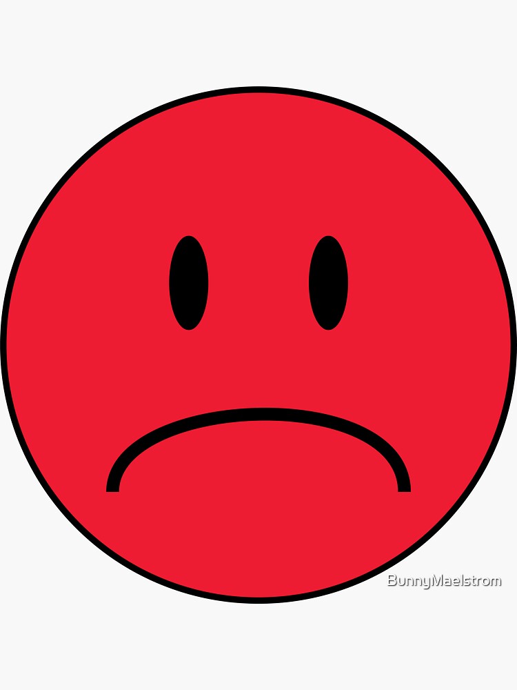 "Red sad face" Sticker for Sale by BunnyMaelstrom | Redbubble