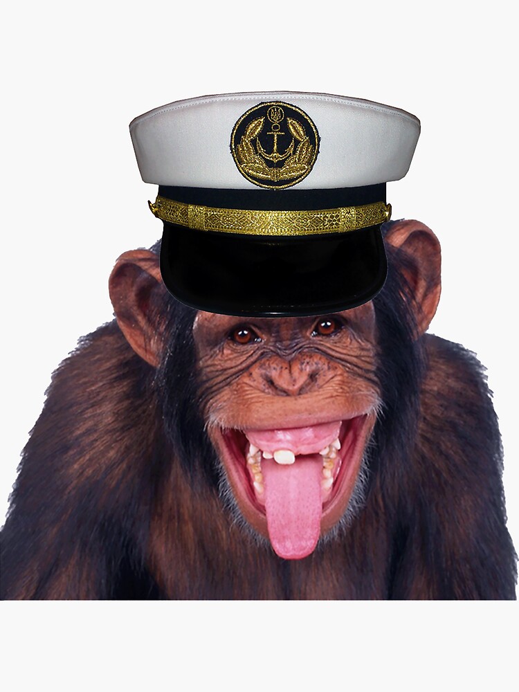 "Captain monkey" Sticker for Sale by BOBITA-DESIGN | Redbubble