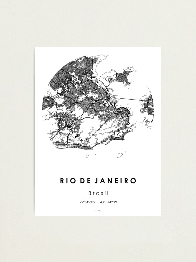Lámina fotográfica «Productos con Mapa de la ciudad de Río de Janeiro ...