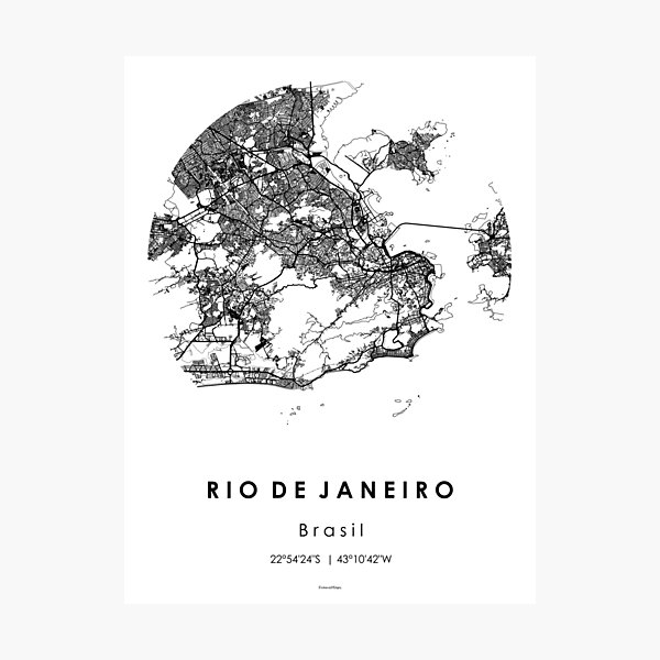 Lámina fotográfica «Productos con Mapa de la ciudad de Río de Janeiro ...