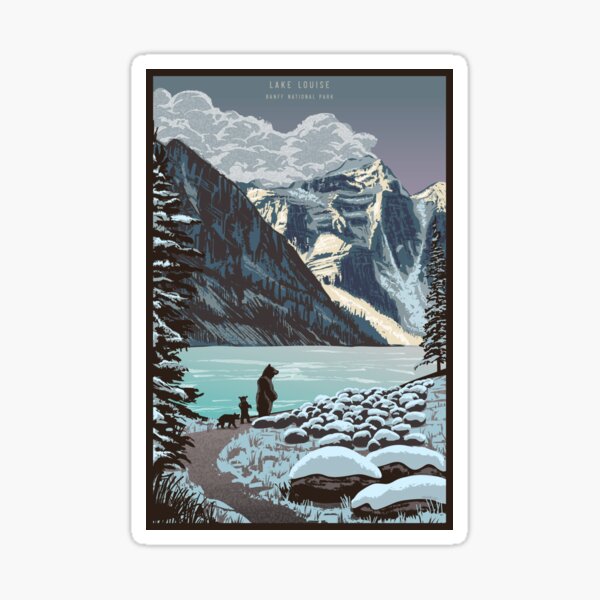 "Retro Lake Louise Travel Poster " Sticker for Sale by SFDesignstudio ...