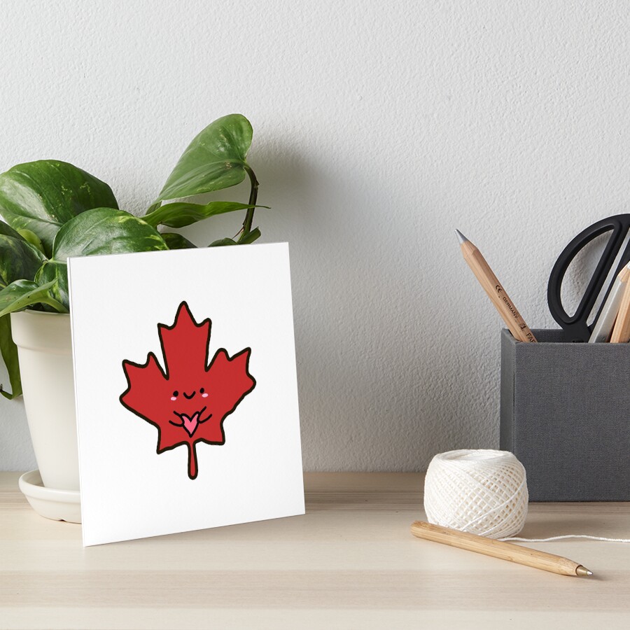 "Cute Maple Leaf smiley face" Art Board Print by williamiyov | Redbubble