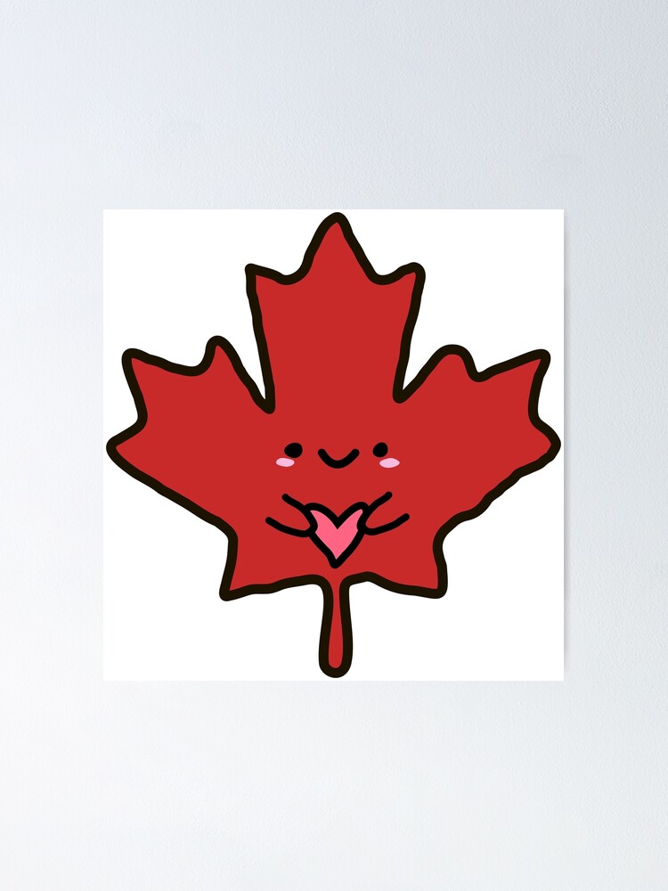 "Cute Maple Leaf smiley face" Poster for Sale by williamiyov | Redbubble